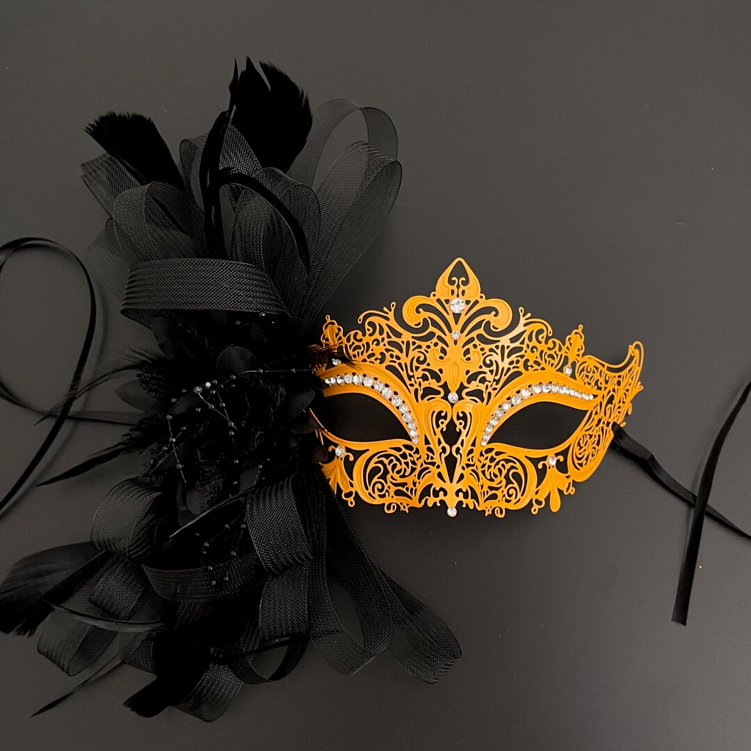 Yellow Masquerade Mask, Women Floral Mask, Women Ball Party Mask ...