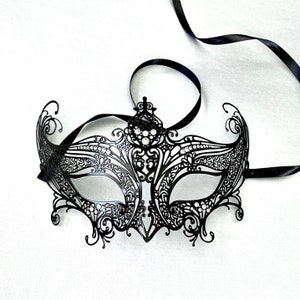 Black Masquerade Mask Women Metal Mask Women Mask Metal | Etsy