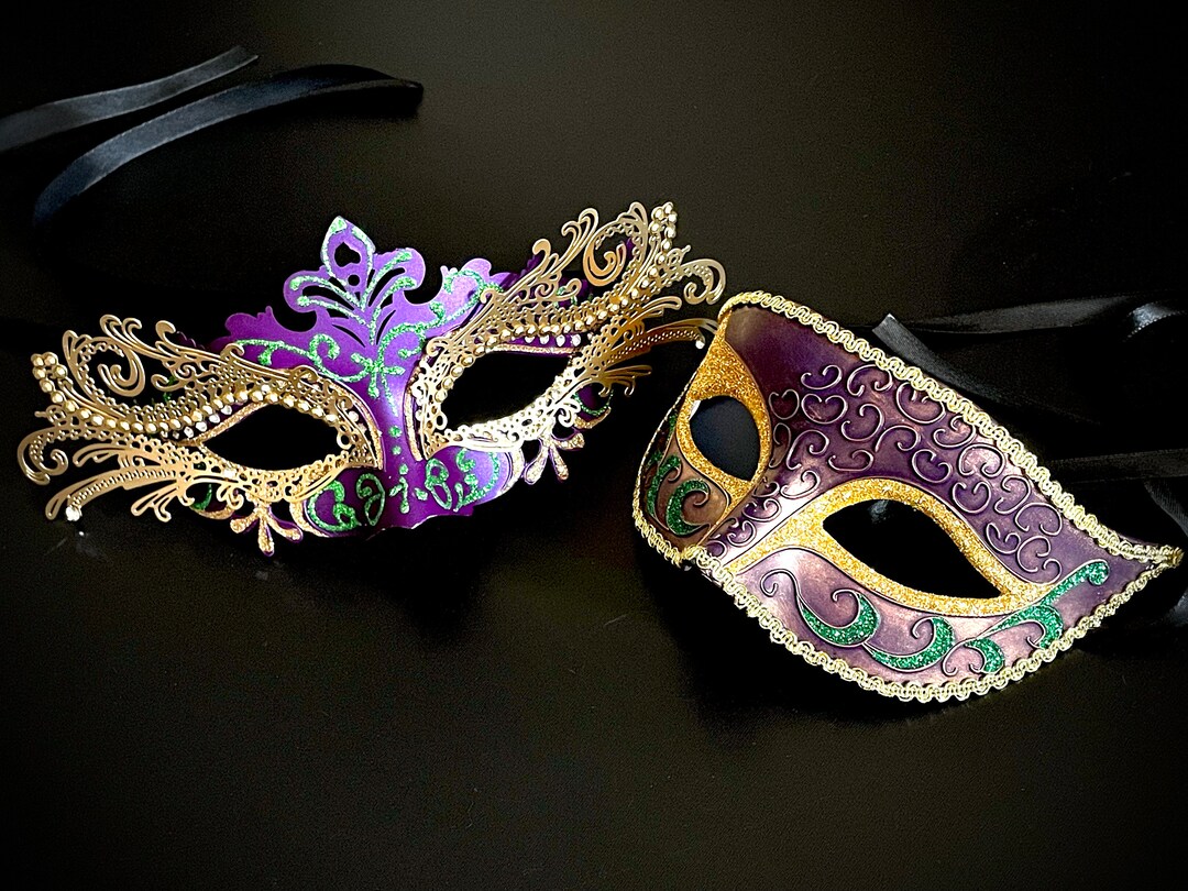 Purple Gold Glitter Masquerade Mask: Venetian Style Ball Mask - Etsy