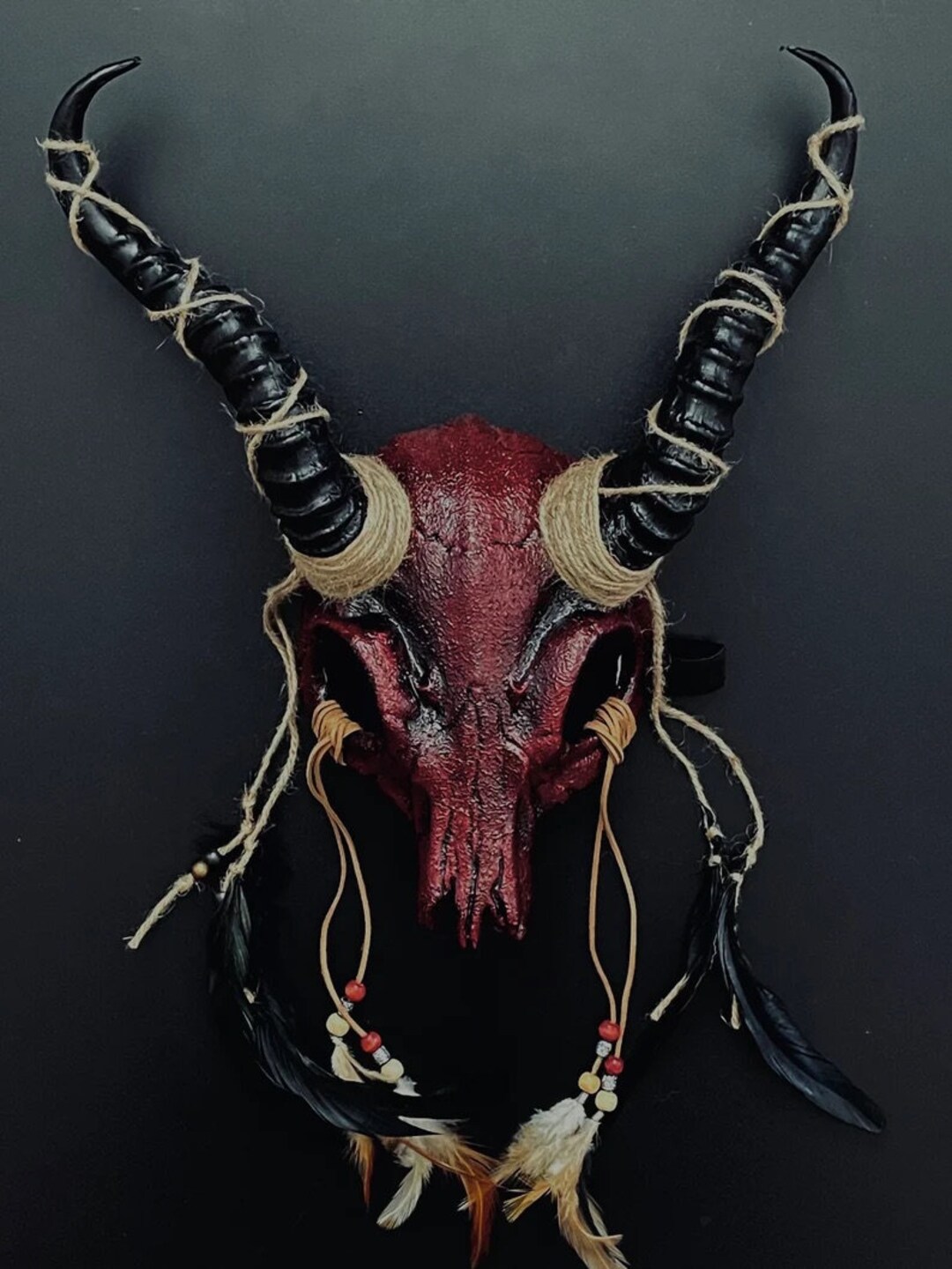 Ancestral Skull Headpiece, Shaman Skull Headdress, Headpiece, Halloween ...