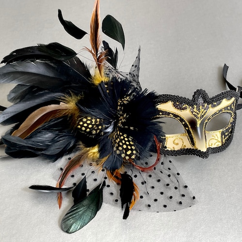 Men's Masquerade Mask Gold and Black - Etsy