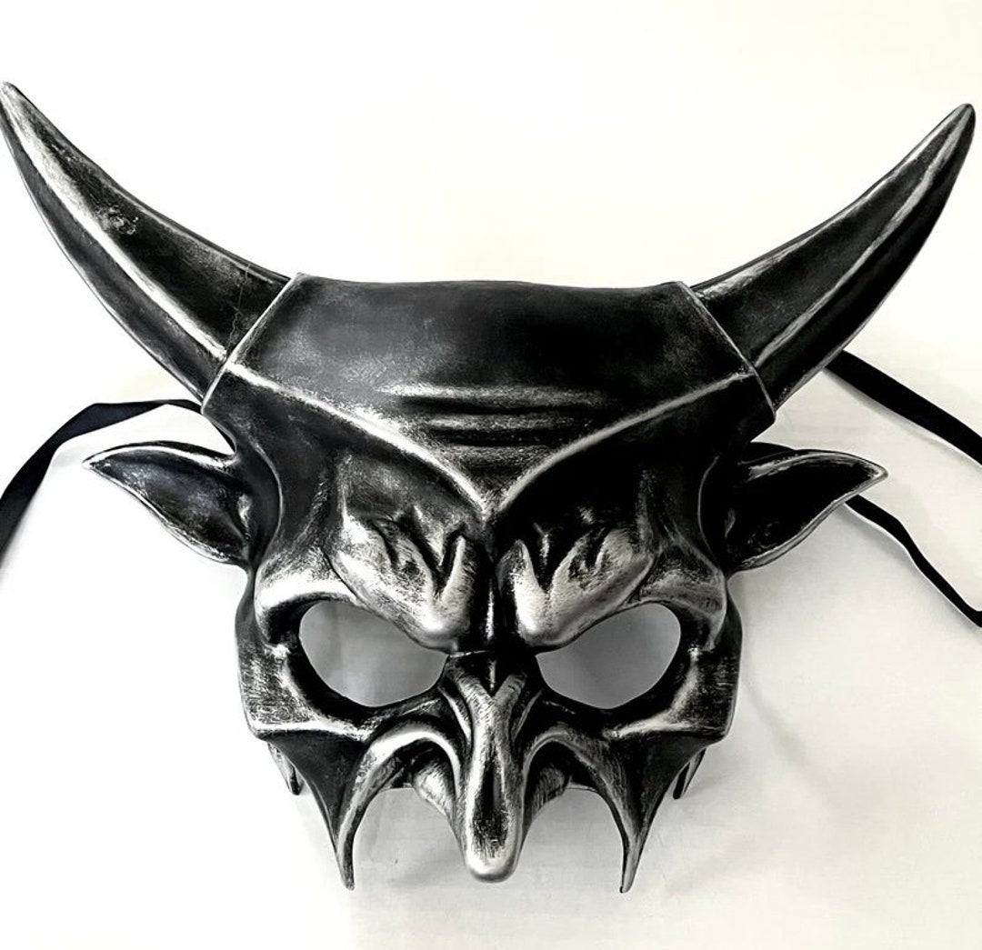 Black Silver Masquerade Mask,halloween Mask, Devil Mask, Costume Mask ...