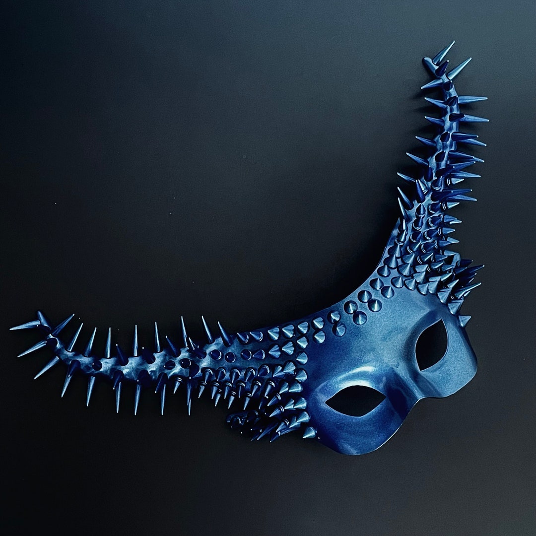 Bllue Masquerade Mask, Spike Mask, Women Masquerade Mask, Black ...