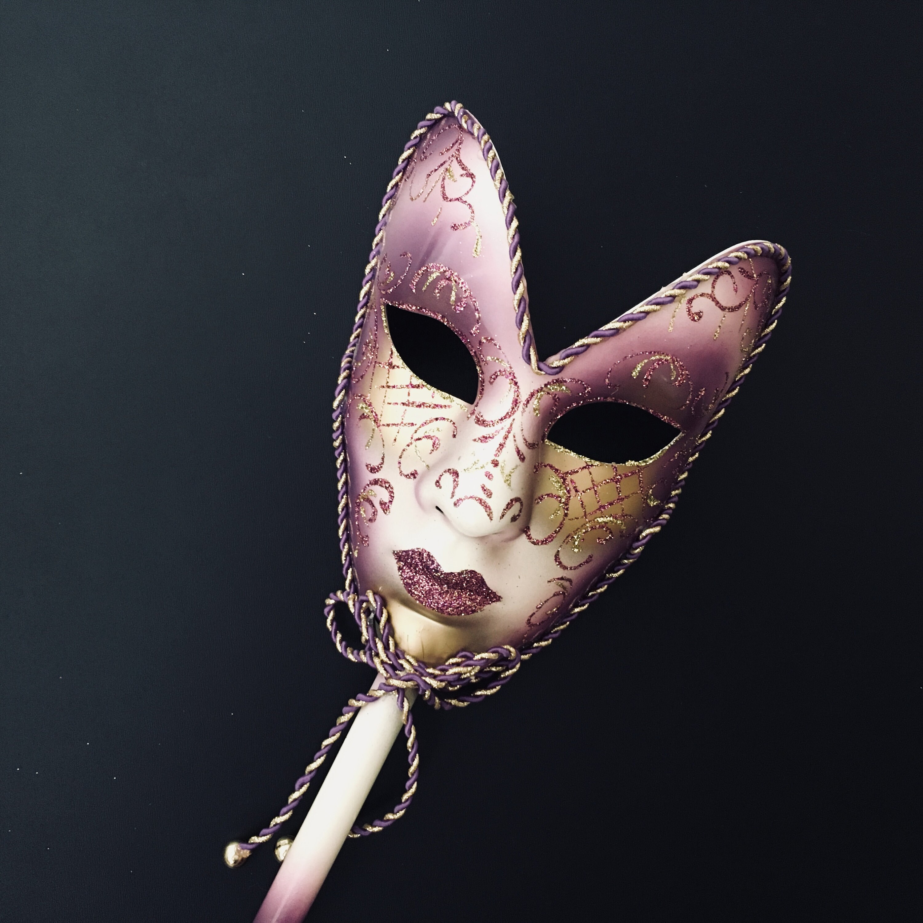 Venetian Masquerade Mask Classic Opera Stick Mask Stick | Etsy