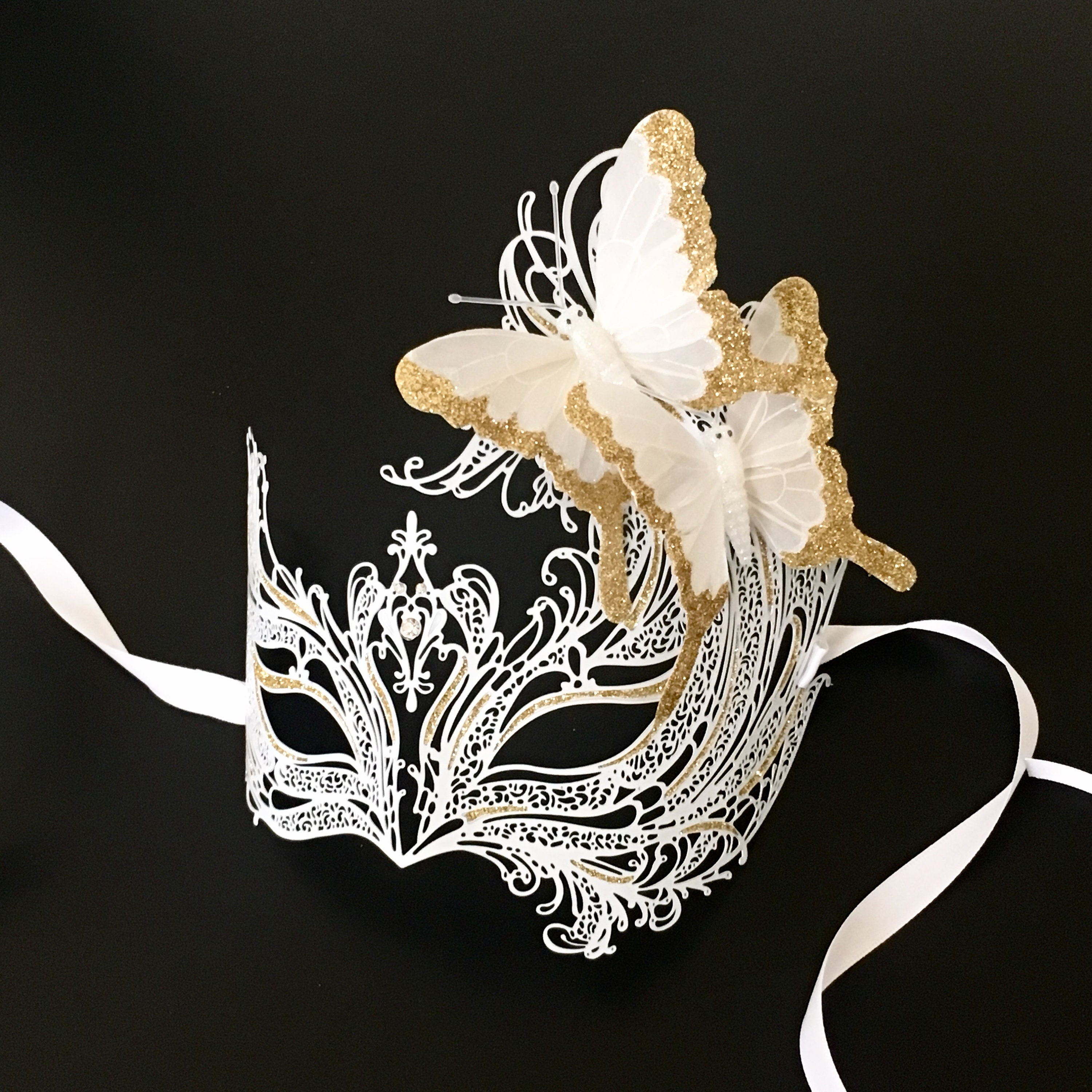 White Masquerade Mask White Women Mask White Women Matal - Etsy