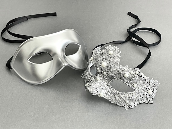 Silver Masquerade Mask Lace Pearls Mask Wedding Mask Ball - Etsy