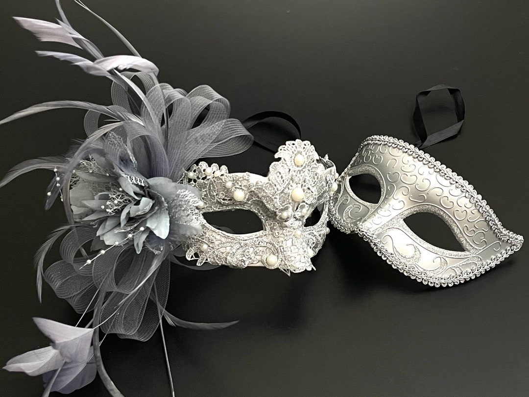 Silver Masquerade Mask, Women Floral Mask, Women Mask, Men Mask, Ball ...