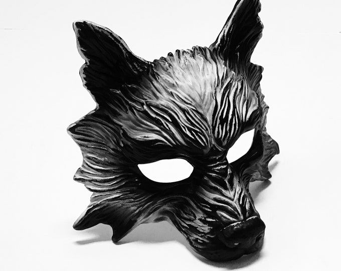 Wolf Mask Leather Costume Cosplay Larp Renaissance Wicca Pagan Magic ...
