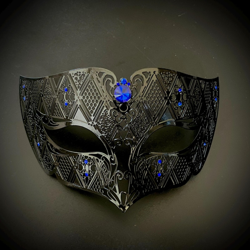 Blue Masquerade Mask - Etsy
