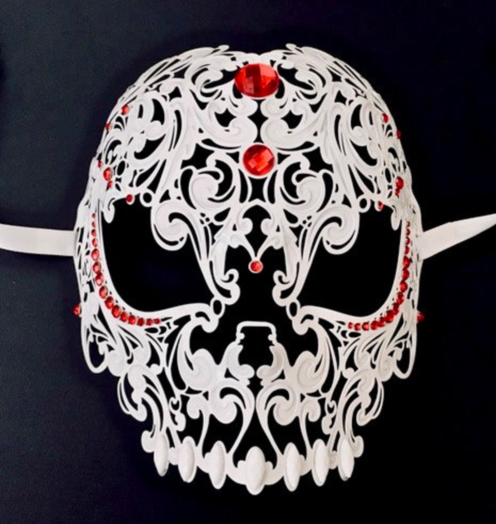 White Masquerade Mask White Skull Mask Women Mask Metal - Etsy