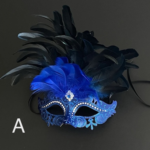 Blue Masquerade Mask - Etsy