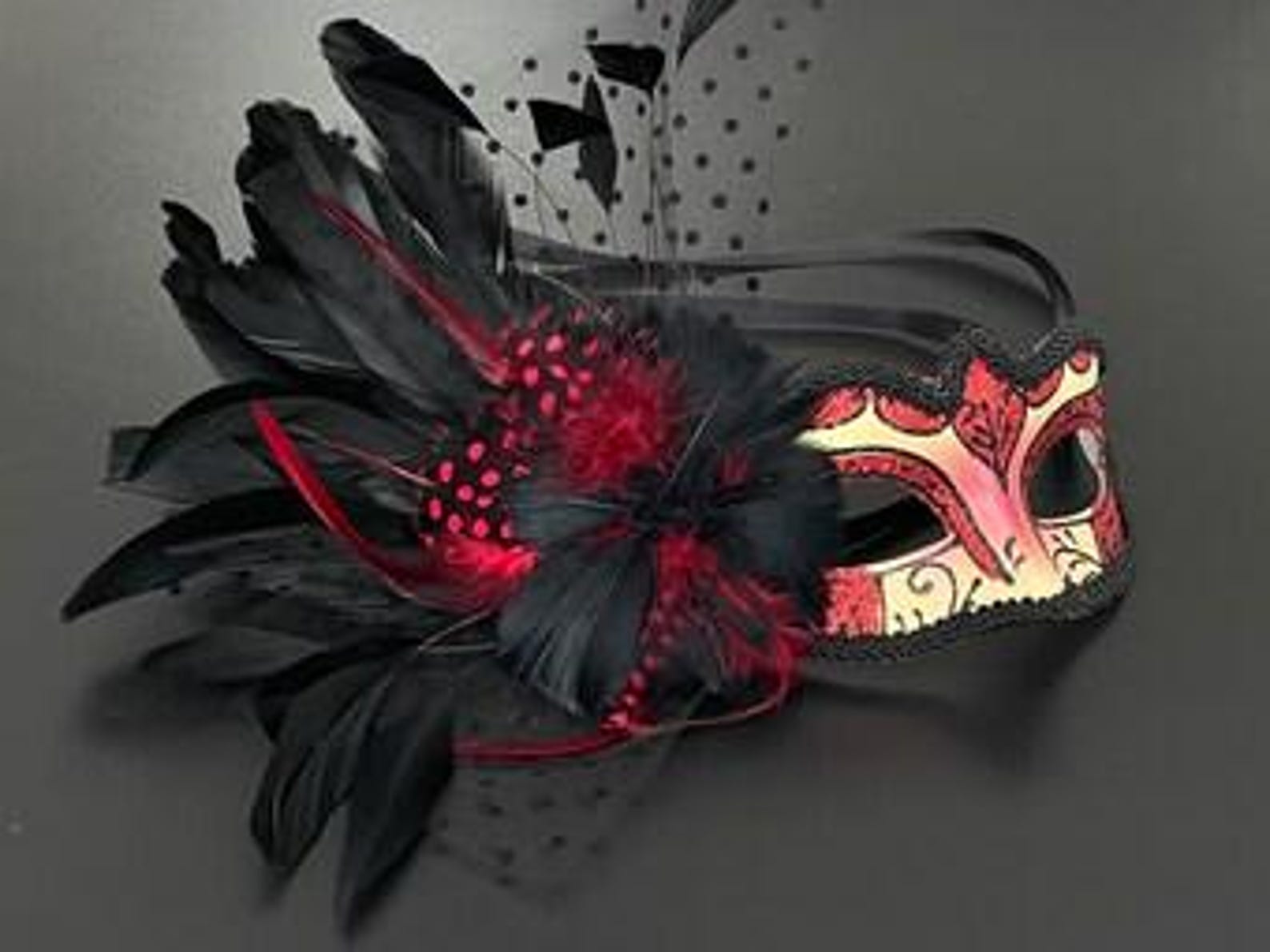 Red Gold Masquerade Mask Set: Jester & Venetian Masks - Etsy