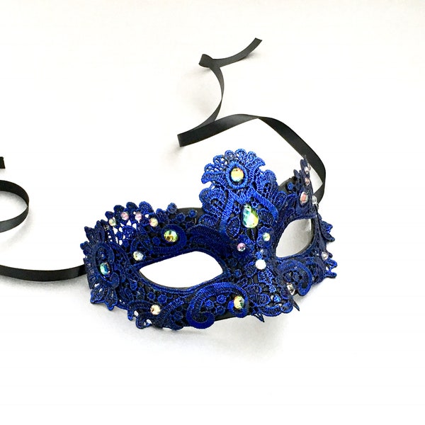 Blue Masquerade Mask - Etsy