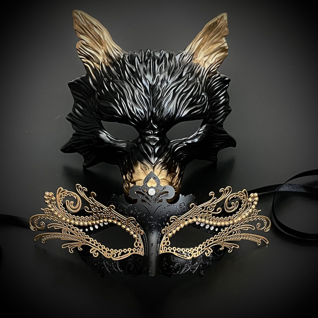 Black Gold Masquerade Mask, Women Mask, Women Luxury Mask, Party Mask ...