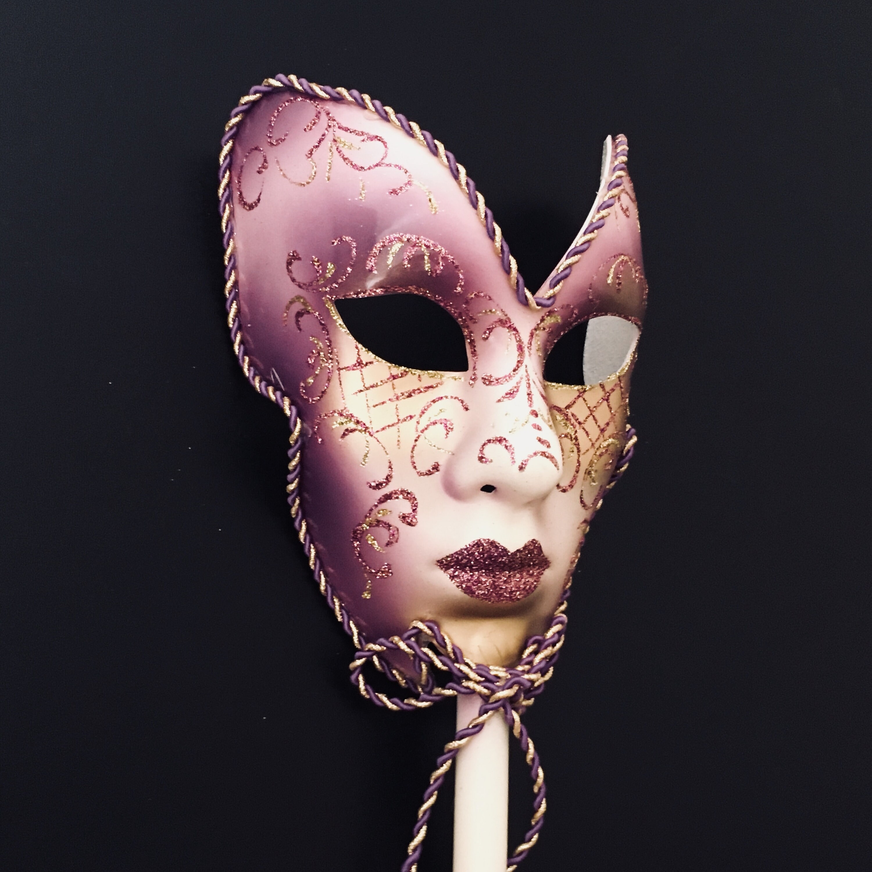 Venetian Masquerade Mask Classic Opera Stick Mask Stick | Etsy