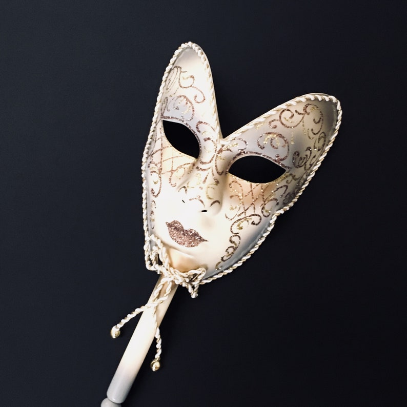 Venetian Masquerade Mask Classic Opera Stick Mask Stick | Etsy