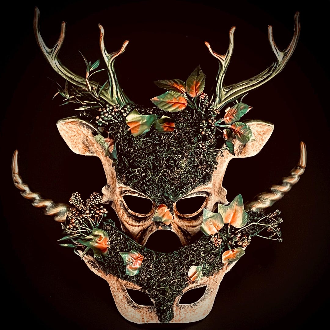 Forest Masquerade Mask, Earth Woodland Mask, Forest Couple Mask ...