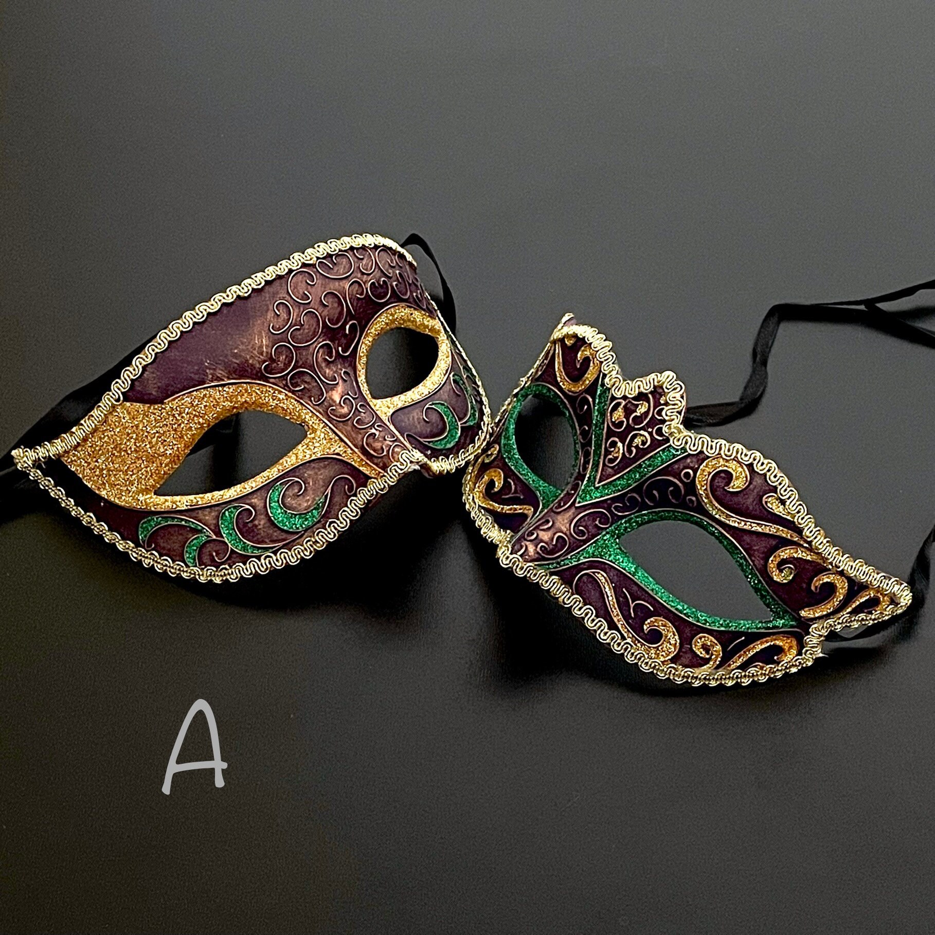 Purple Green Masquerade Mask: Lightweight Party Mask - Etsy