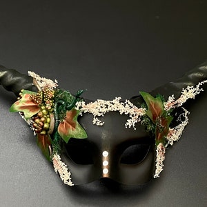 Forest Masquerade Mask: Olive Green Horned Party Mask - Etsy