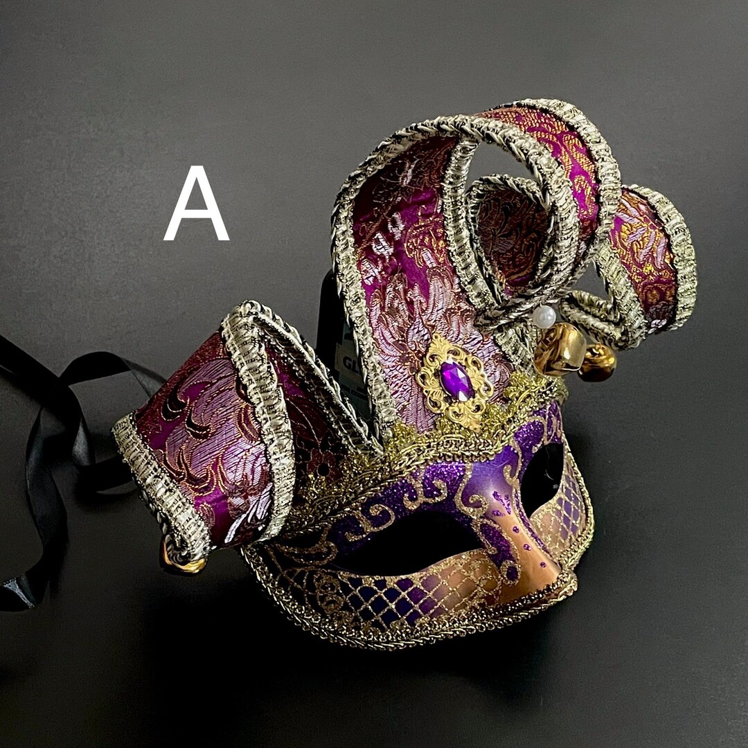 Purple Gold Masquerade Mask Jolly Mask Ball Paty Mask Men - Etsy
