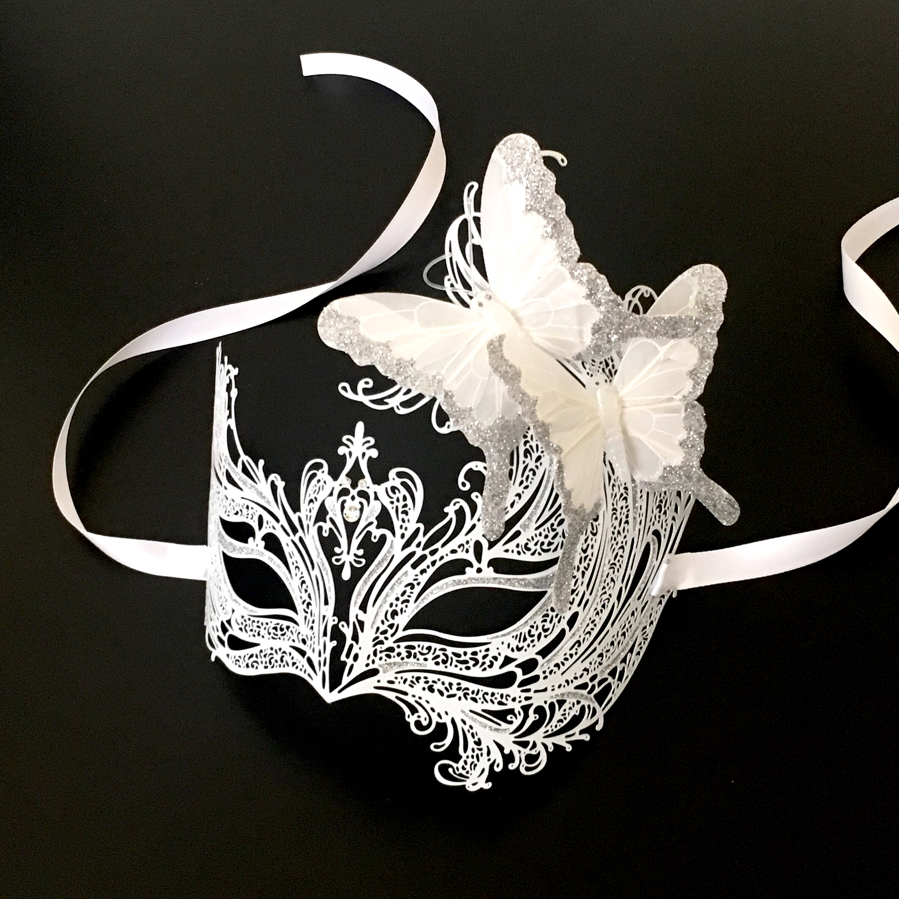 White Masquerade Mask White Women Mask White Women Matal - Etsy