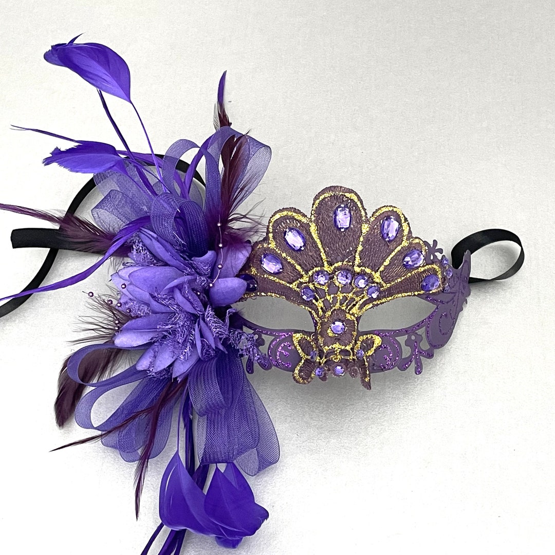 Purple Blue Masquerade Mask, Women Mask, Women Party Mask, Ball Party ...