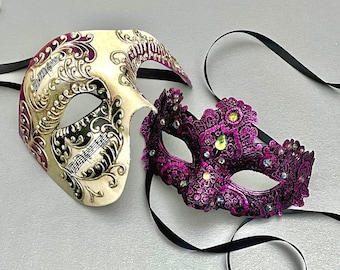 Purple Masquerade Mask, Women Masquerade Mask, Ball Party Mask, Wedding ...
