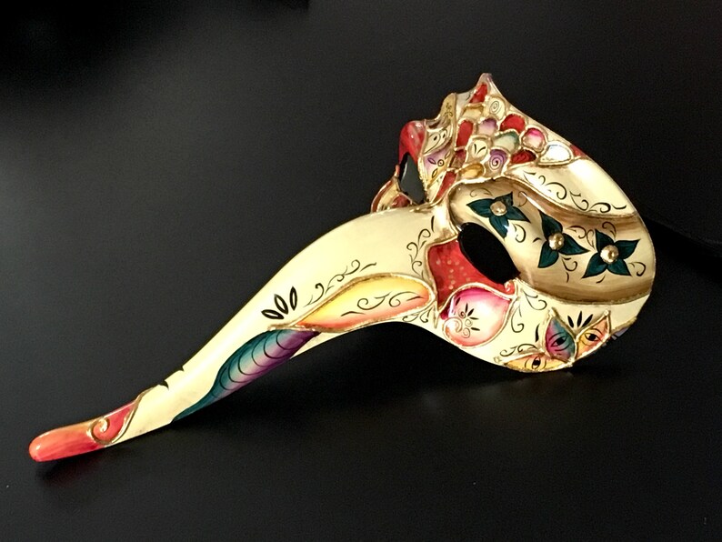 Red Accent Venetian Mask Couple Mask Doctor Long Nose Mask - Etsy
