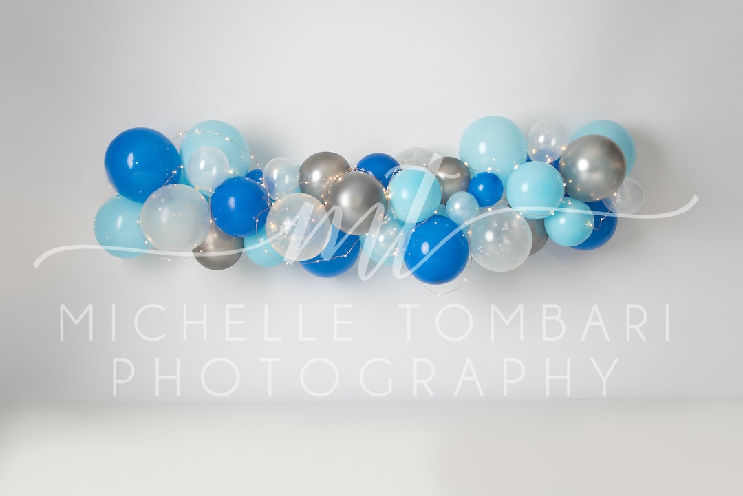 Blue Balloon Garland >> Digital Backdrop for Photography Composite ...