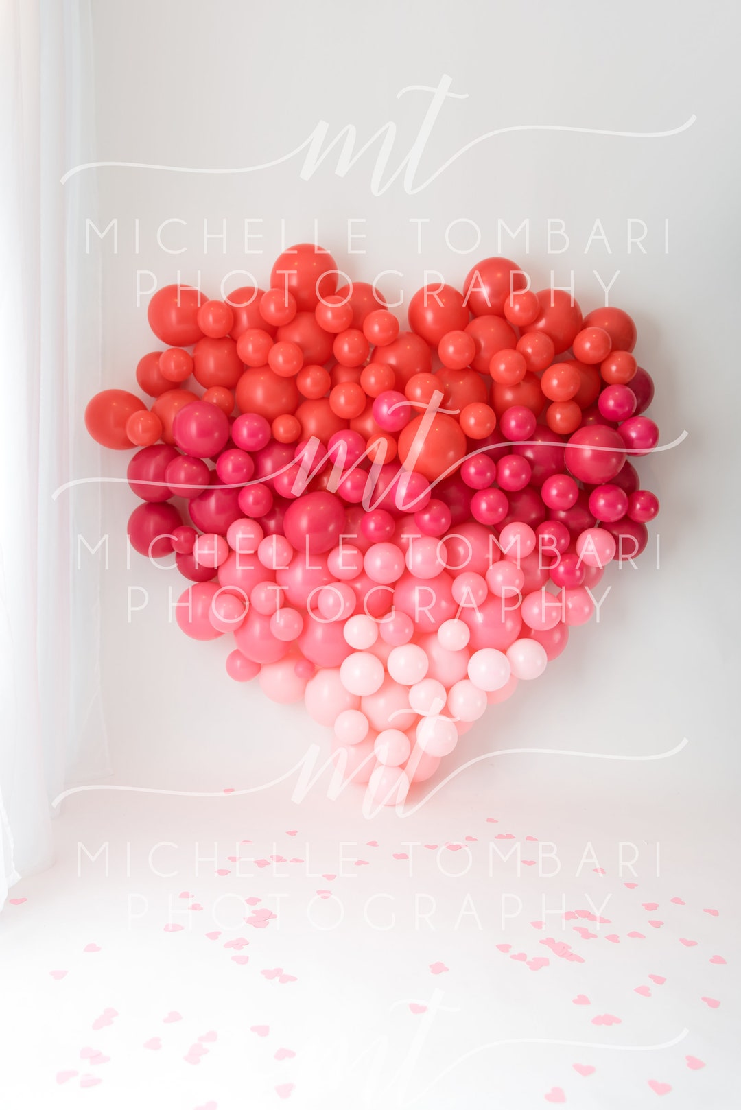 Valentine Balloon Heart Wall >> Digital Backdrop for Photography ...