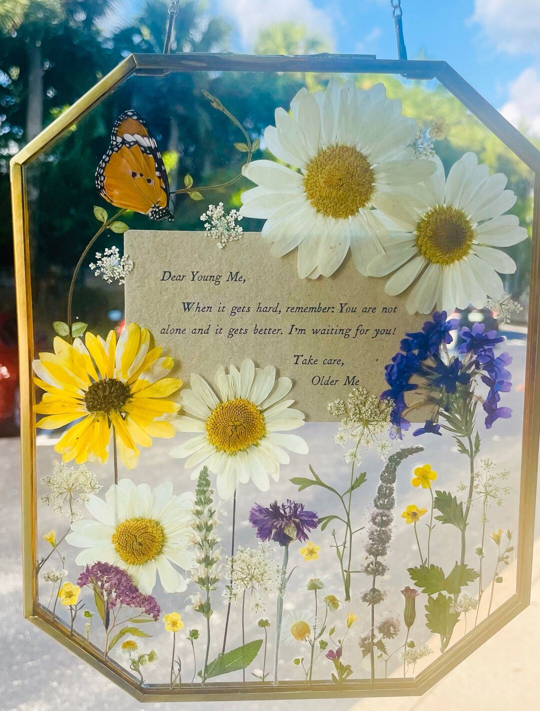 Pressed Flower Frame With Real Orchids - Etsy