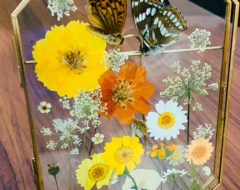 Pressed Flower Frame With Real Orchids - Etsy