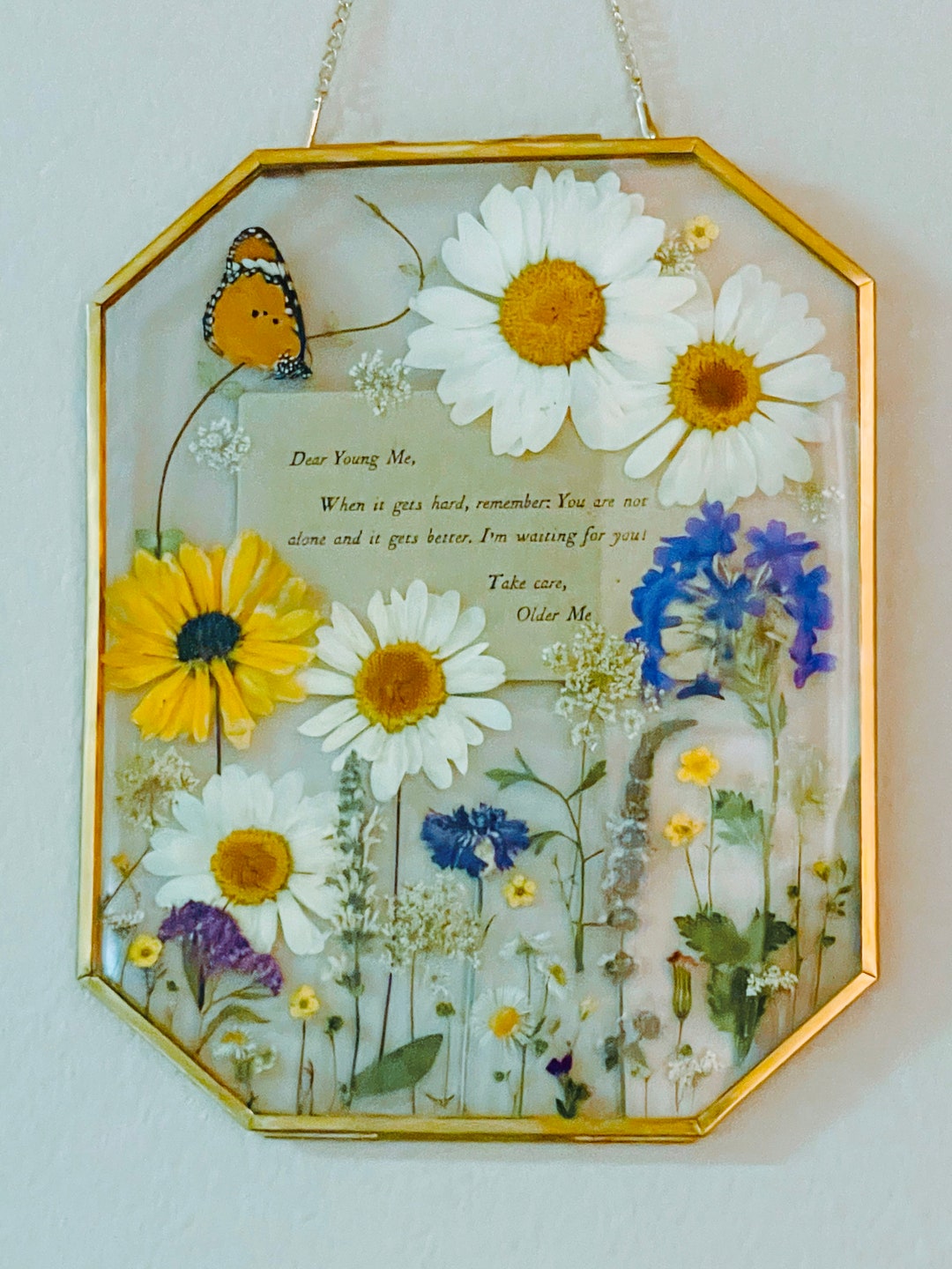 Pressed Flower Frame With Real Orchids - Etsy