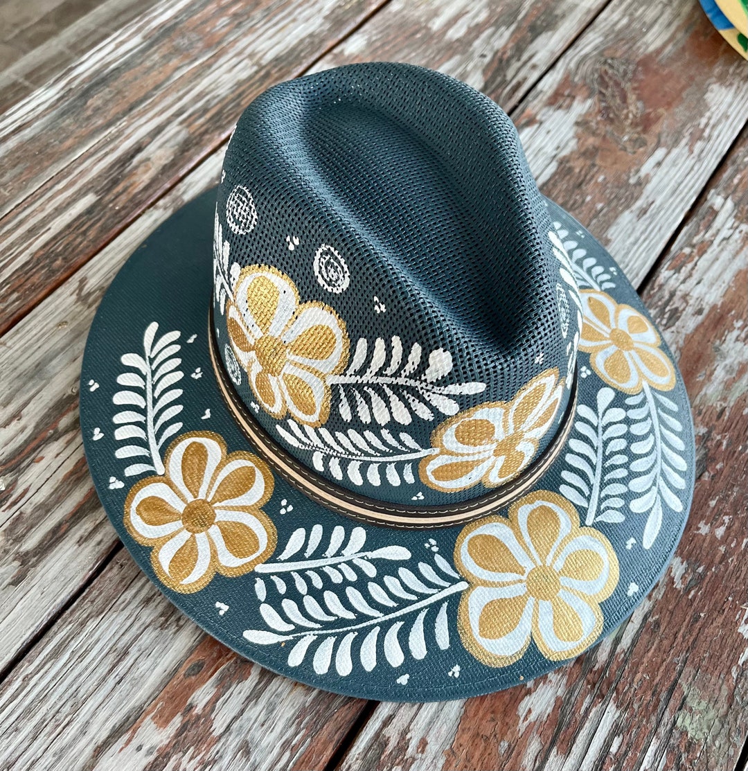 Artisanal Hand Painted Mexican Hat Cowgirl Hat Hand Crafted - Etsy