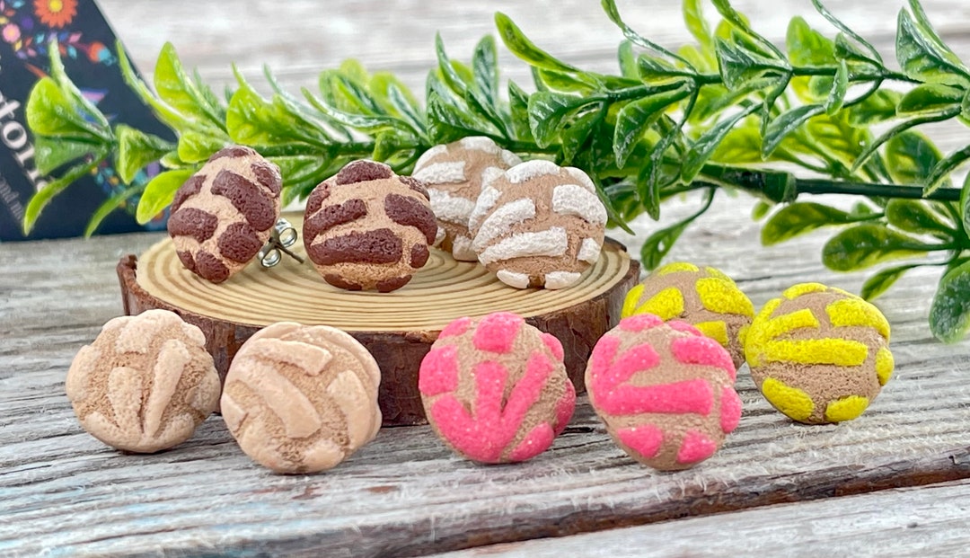 Chunky Concha Pan Dulce Stud Earrings/mexican Sweet Bread Studs ...