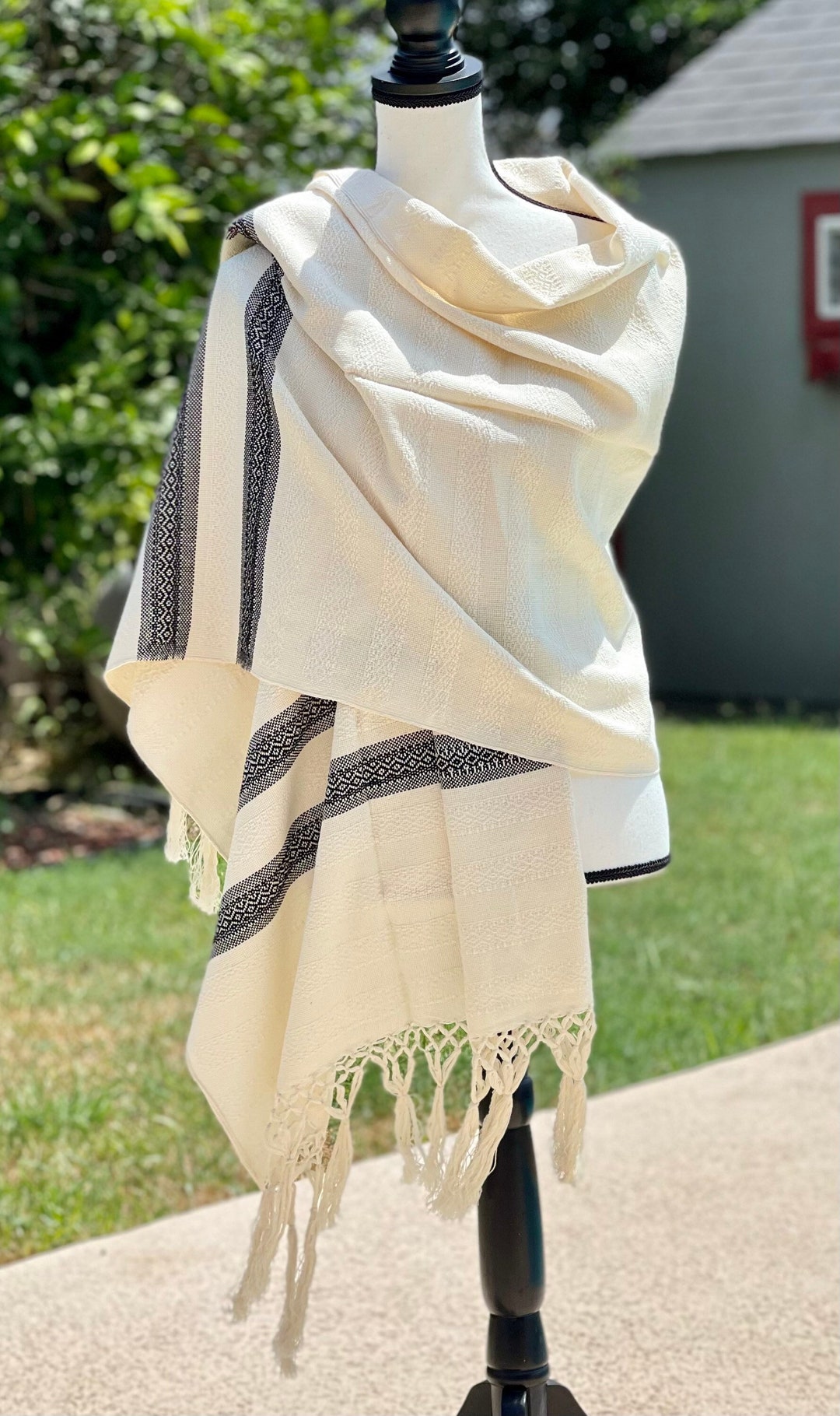 Handmade Cotton Shawl/frida Kahlo Rebozo/organic Cotton Scarf/robosos ...