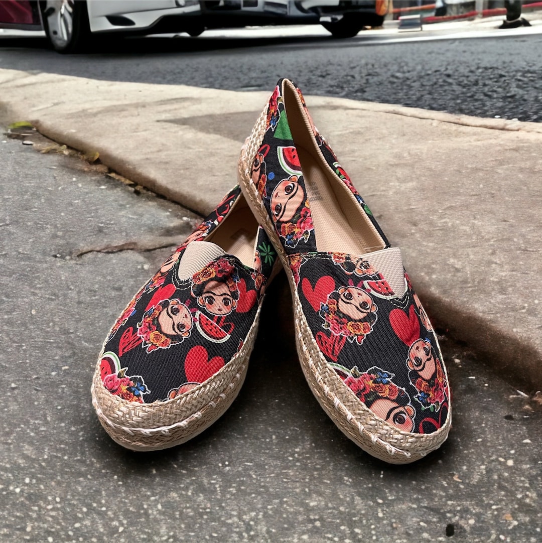 Frida Kahlo Flats Non-slip Sole/watermelon Summer Slip Ons/frida ...