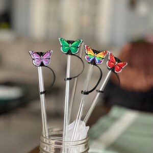 Butterfly Straw Toppers/butterflies Straw Tips/straw Toppers/party ...