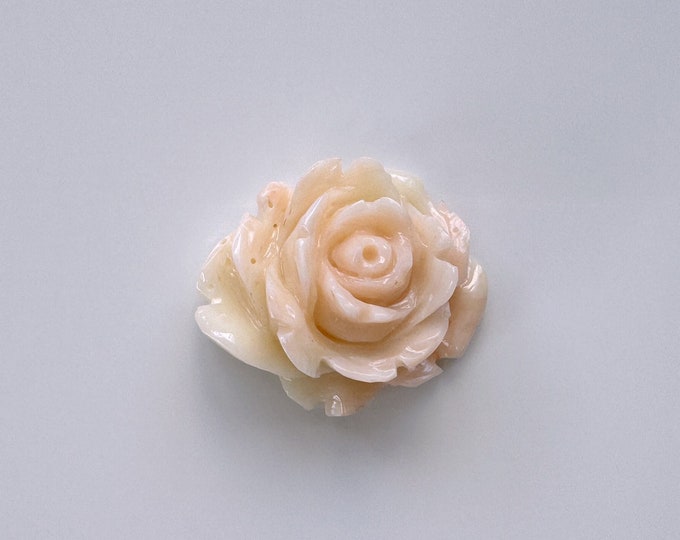 Natural White Coral Rose Carving Pair Loose, White Color Coral Rose ...