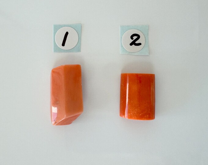 Natural Japanese Momo Coral Cylinder Loose, Natural Orange Color Coral ...