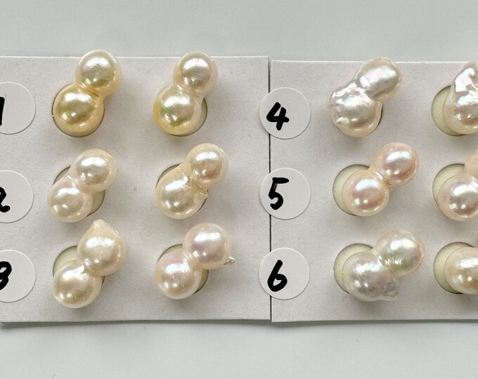 Japanese White Akoya Cultured Pearl, Twin Pearls Loose, Peanut Shape ...