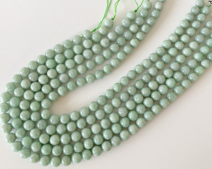Natural Burmese Jadeite 10mm Full-strand Beads, Green Beads, 40cm ...