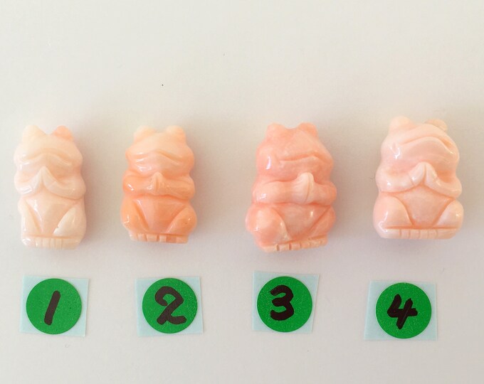 Natural Deep Sea Coral, Angel Skin Color Pink Coral Praying Frog ...