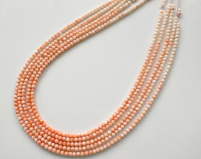 Natural Deep Sea Coral 3.5-3.9mm Round Beads Strand, Genuine Natural ...