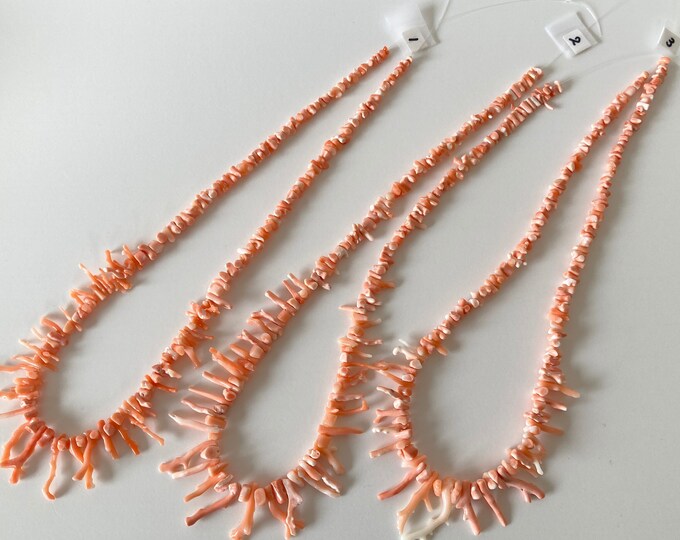 Natural Deep Sea Coral Small Branch Strands ,40cm, 16in, Pink Orange ...
