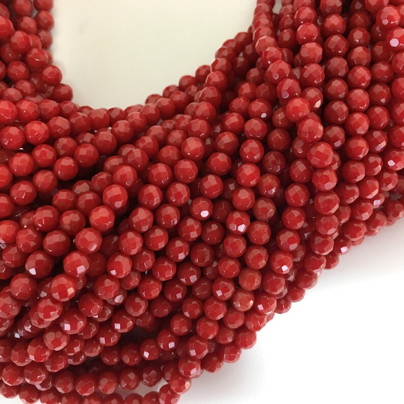 Red Bamboo Coral 4mm Faceted Beads Strands Cut Beads Strands - Etsy