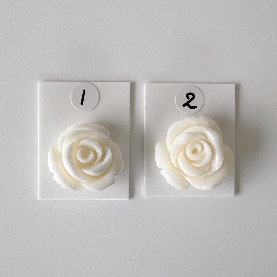 White Coral Rose Carving: Half-drilled 19-20mm - Etsy