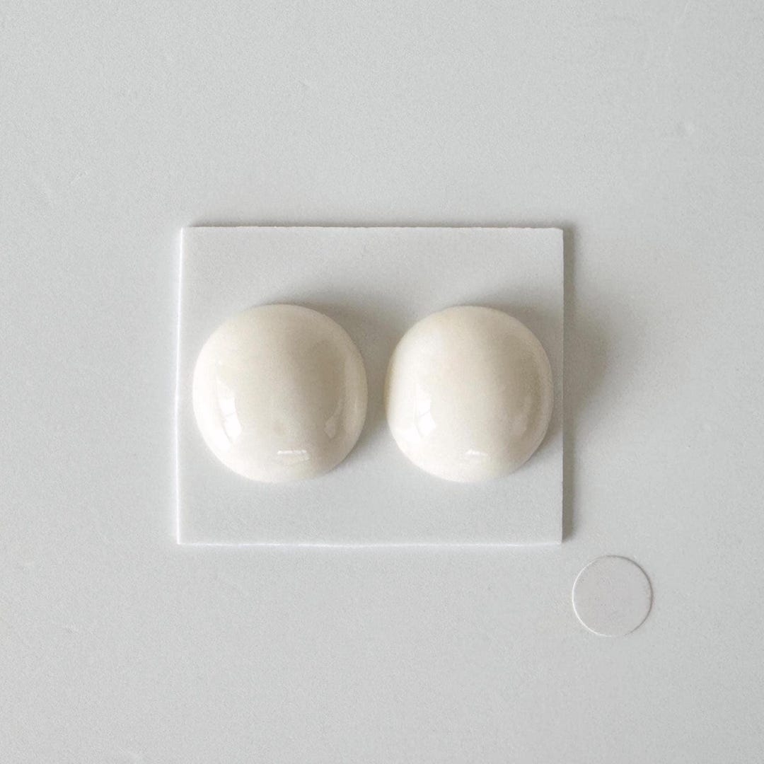 Natural White Coral Round Cabochon Pair: 17mm Diameter, Deep Sea Origin ...