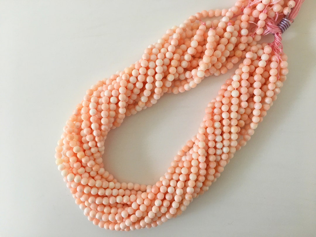 Natural Pink Coral Beads (miss Coral) : 5mm Round, Full or Half Strand ...