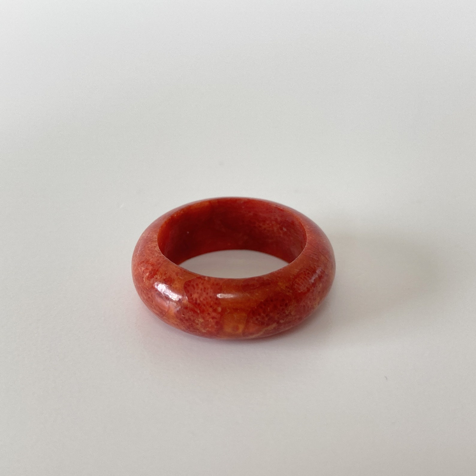 Natural Sponge Coral Half-round Shape Ring Stacking Ring - Etsy